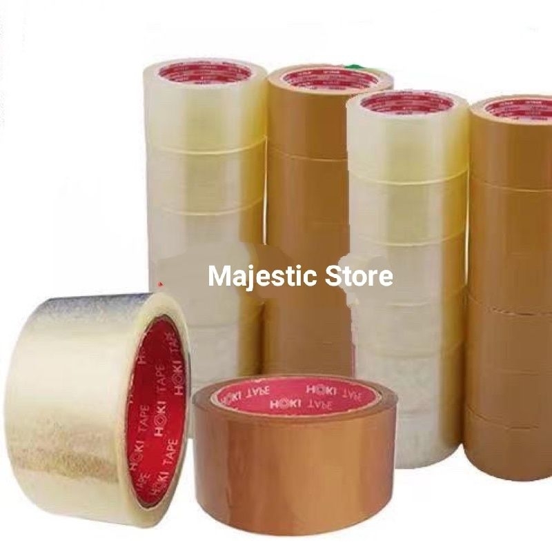 Jual LAKBAN COKLAT BENING 90 YARD ISOLASI SELOTIP CLEAR TAPE 45mm | Shopee Indonesia