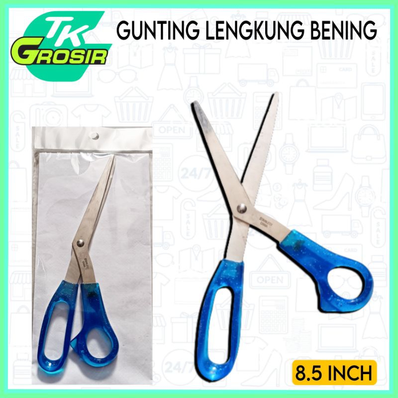 Jual Gunting lengkung bening 8.5 inch/gunting murah/gunting display ...