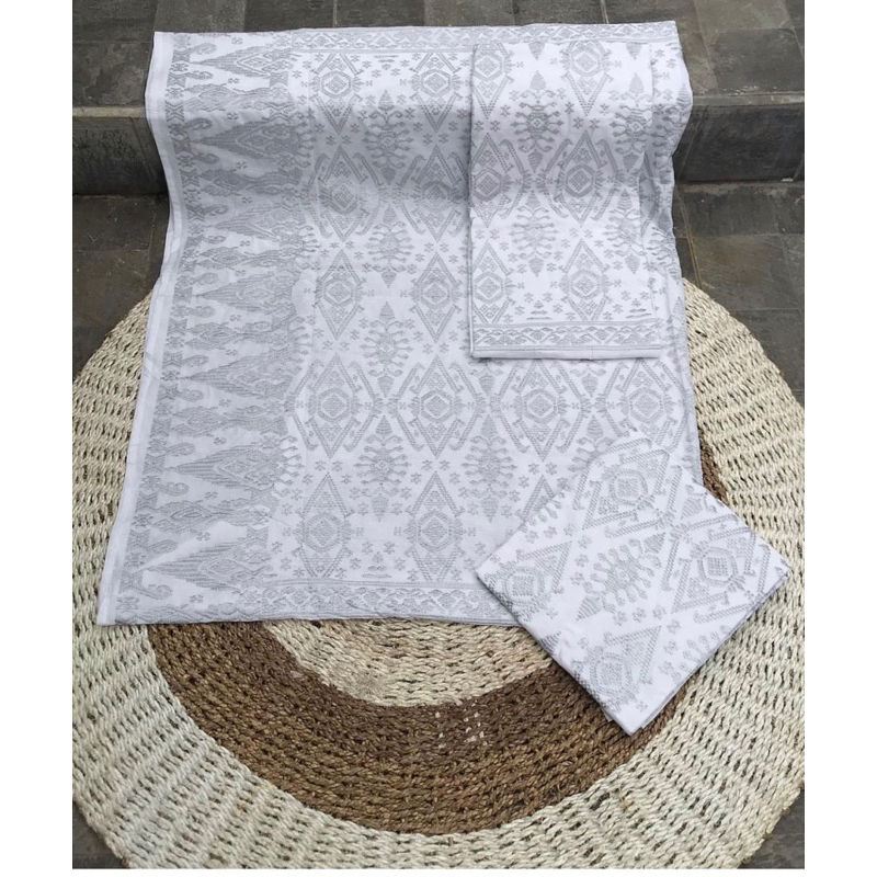 Jual Kamen katun bordir full benang prada motif dkrim rendom sesui ...