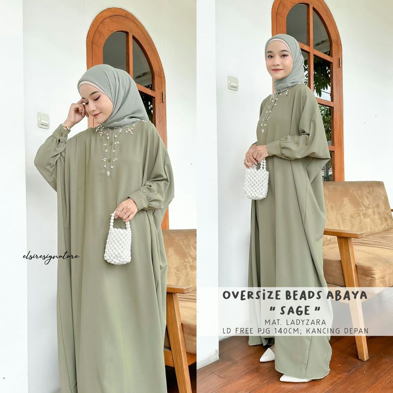 Jual Oversize Beads | Dhija Kaftan by Elsire Signature | Shopee Indonesia