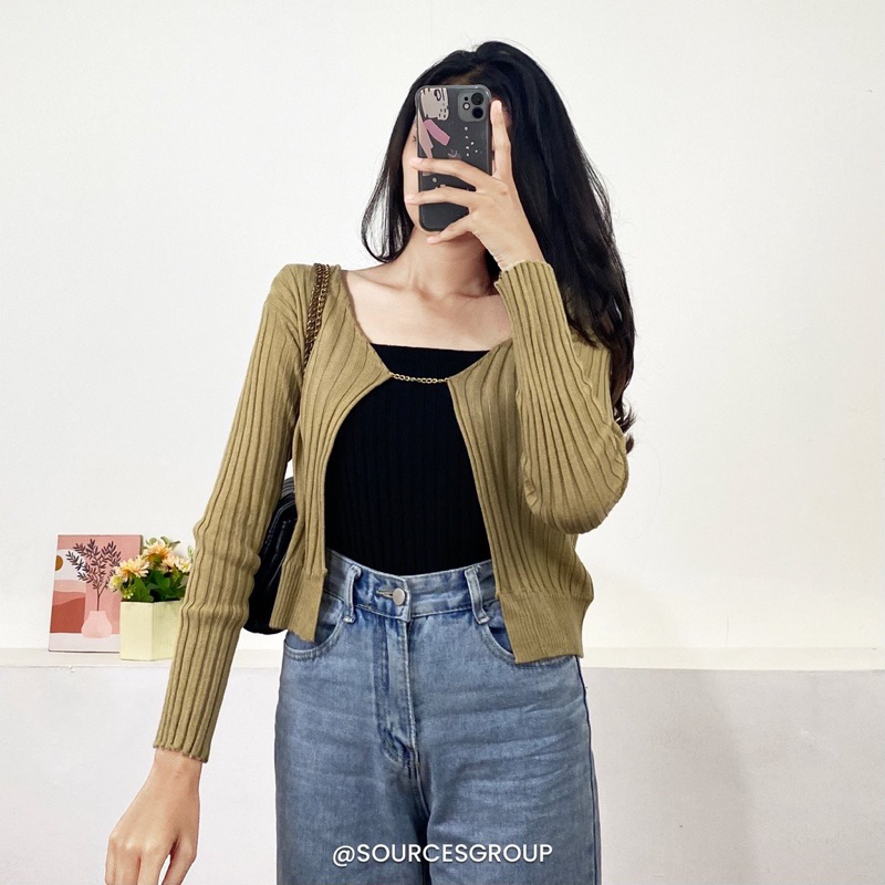 Jual DIANA KNIT CHAIN CARDIGAN HORNET KNIT ASLI / Cardigan Korean Style ...