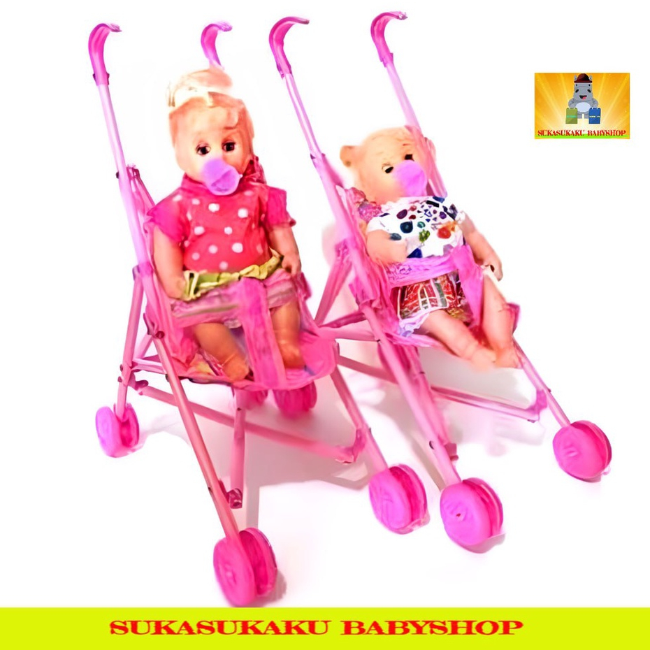 Jual Mainan Anak Stroller PR17281 Boneka Bunyi Dot Kantong Opp New ...