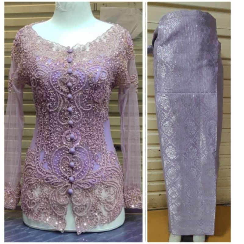 Jual setelan kebaya payet pajang rok songket/kebaya wisuda/kebaya payet ...