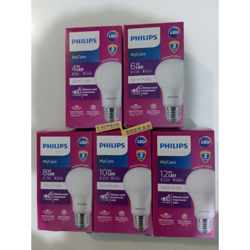 Jual Lampu LED Philips 4 W 6 W 8 W 10 W 12 W Cool White / Semi putih 4000K Neutral 4 watt 6 watt ...