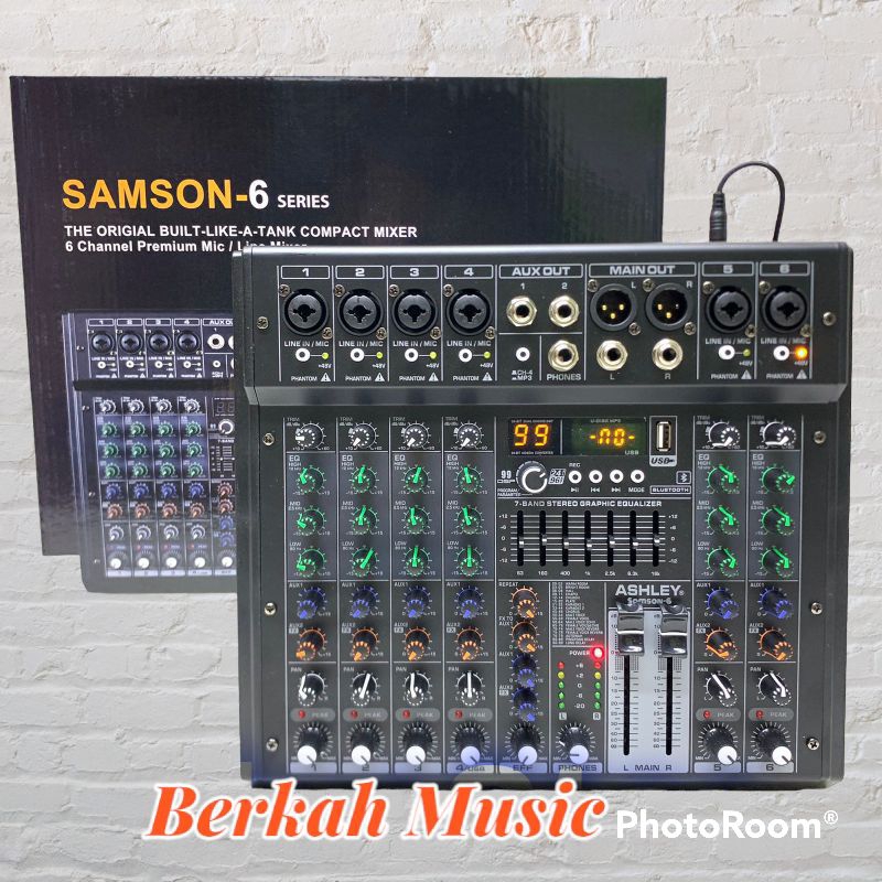 Jual Mixer Ashley Samson 6 Original 6 Channel Bluetooth | Shopee Indonesia