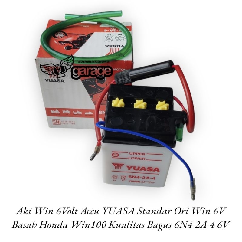 Jual Aki Win 6Volt Accu YUASA Standar Ori Win 6V Basah Accu Honda ...