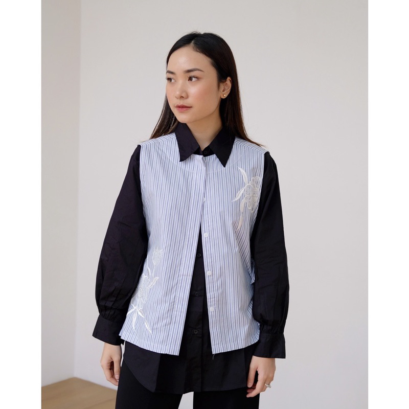 Jual NEW STUDIO TUI GABY FLOWER VEST & SHIRT benang jarum buttonscarves ...
