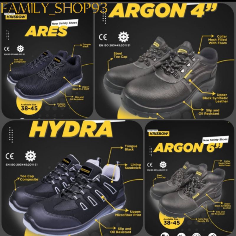 Jual Safety shoes ARGON 4inc/safety shoes ARGON 6inc/safety shoes hydra ...
