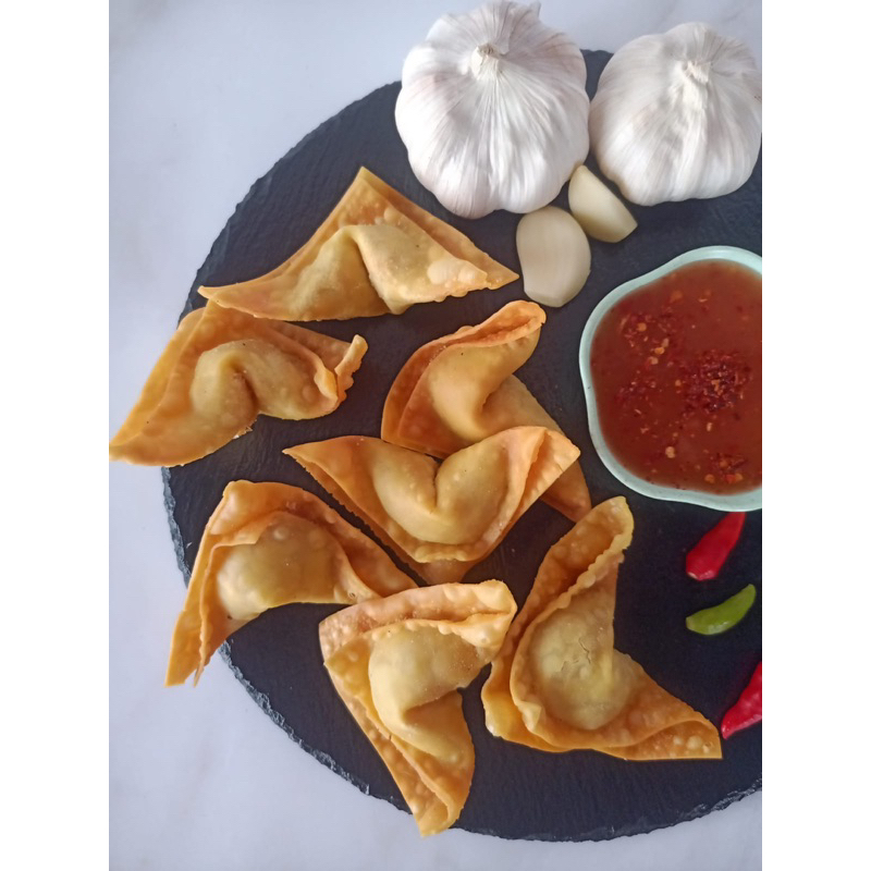 Jual Pangsit Goreng Frozen isi Ayam & Udang 1box isi 30pcs | Shopee ...