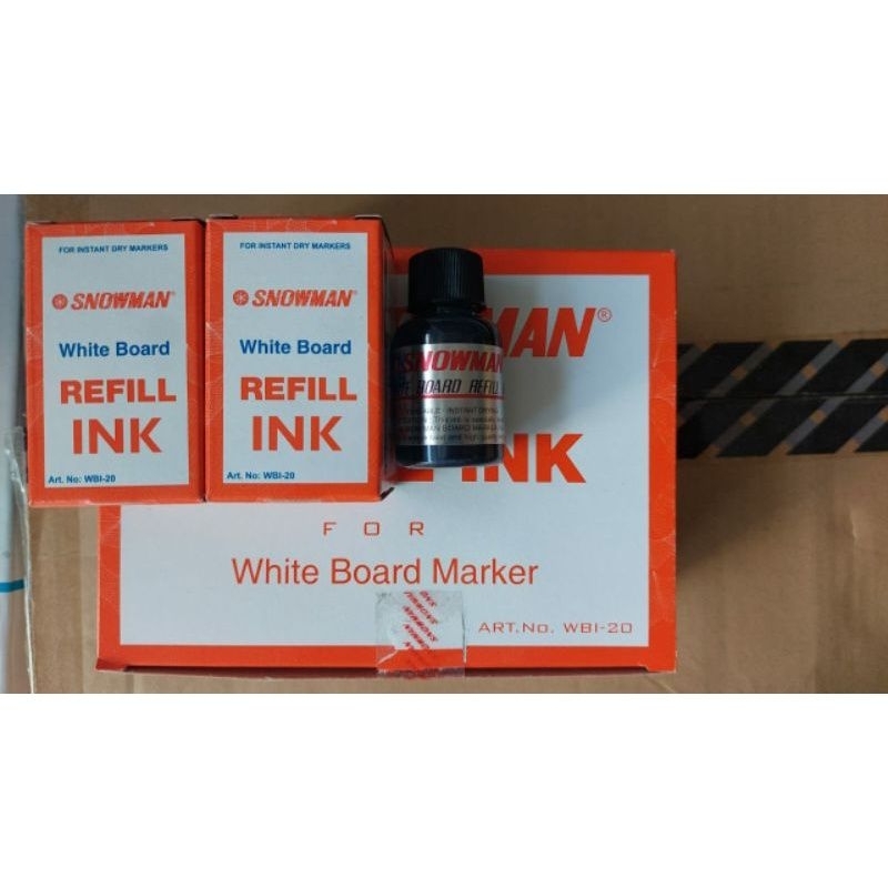 Jual [BOX ISI 12] TINTA REFILL SPIDOL WHITEBOARD SNOWMAN / TINTA SPIDOL ...
