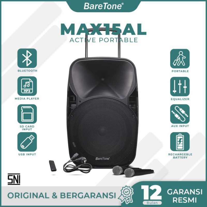 Jual Portable Baretone MAX 15 AL Original Speaker 15 Inch Bluetooth | Shopee Indonesia