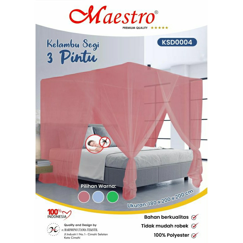 Jual Kelambu/Selambu Nyamuk Halus 3pintu ukuran 180x200 bahan poliester ...