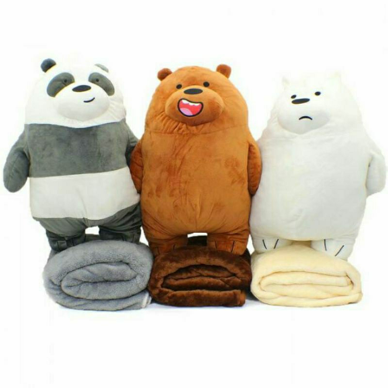 Jual Balmut Selimut Boneka We Bare Bears Panda Ice Bear Grizzly ...