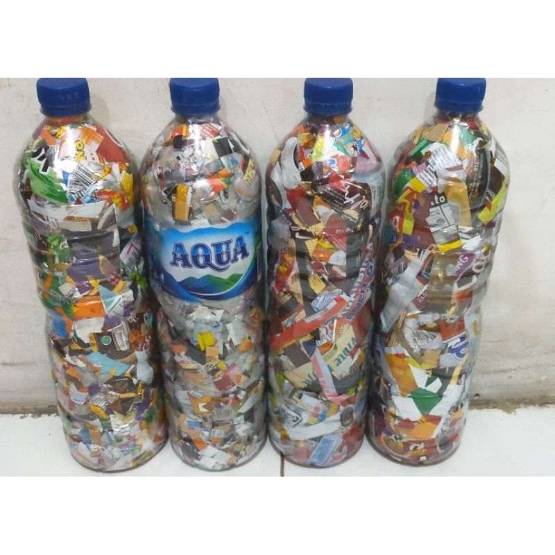 Jual ECOBRICK BOTOL AQUA 1500ml,BERAT 500gr lebih,PADAT | Shopee Indonesia