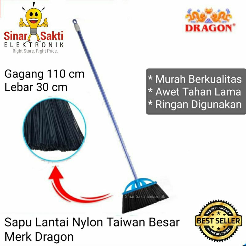 Jual Sapu Lantai Plastik Taiwan Nilon Murah Awet Nylon Dragon Hitam ...