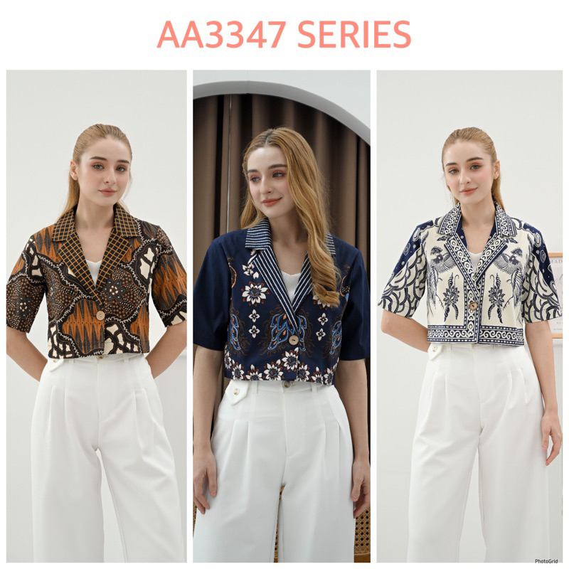 Jual Pikoi_id | Atasan batik wanita modern / crop top kemeja kerah ...