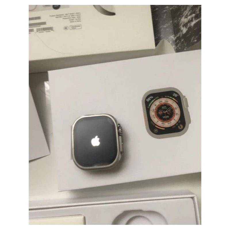 Jual smartwatch Ultra8 booting ada logo apple+box ada logo apple ...