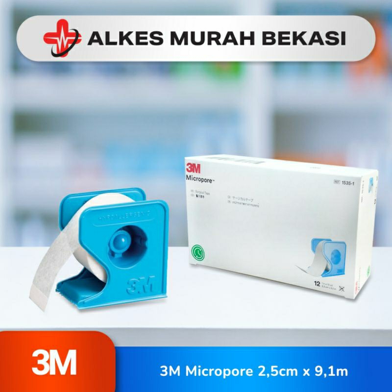 Jual MICROPORE 1inc 3M PER BOX/ MICROPORE 1 IN/ PLESTER PEREKAT PER BOX ...