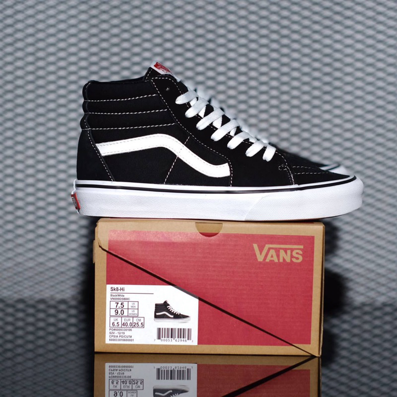 Jual Vans Sk8 Hi Classic Black White Bnib 100 Authentic Shopee Indonesia