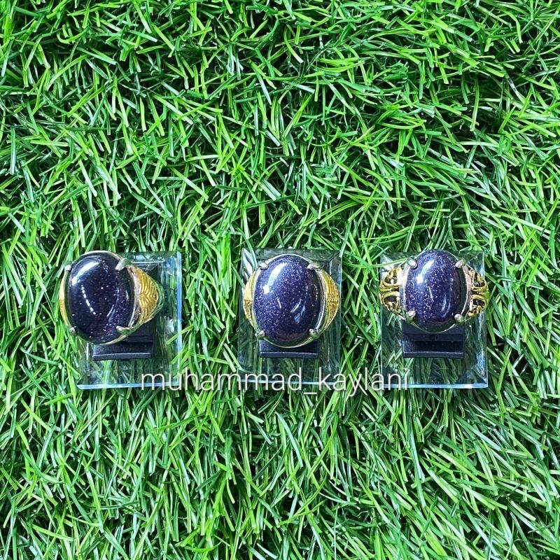 Jual cincin batu akik pasir intan biru (S) | Shopee Indonesia