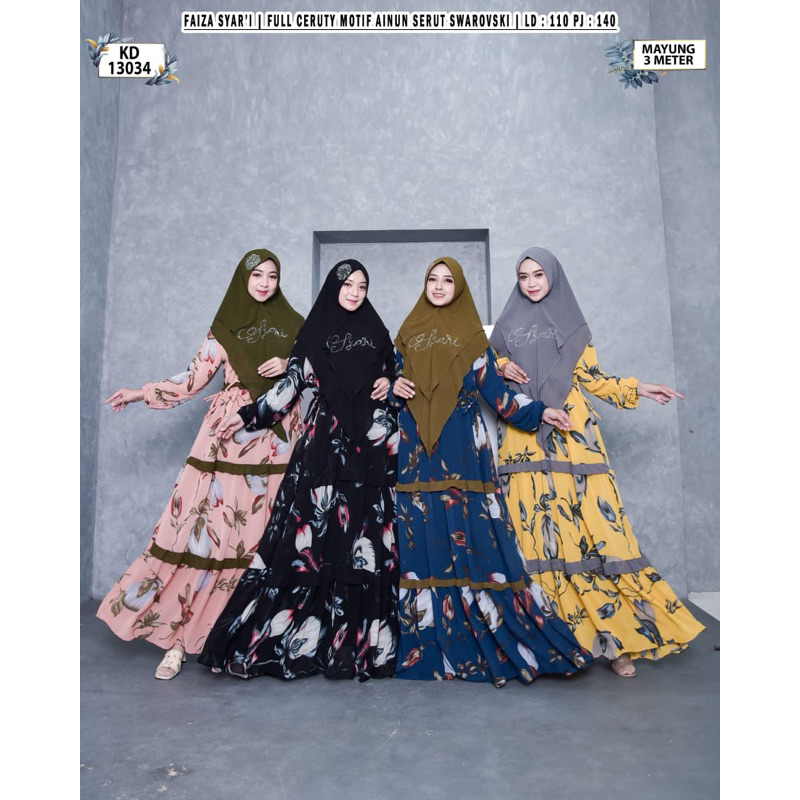 Jual (ISI 4 Pcs) 13034 FAIZA - GAMIS SYARI CERUTY BABYDOLL MAYUNG SUPER ...