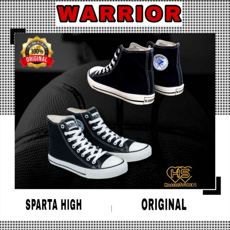 Jual SEPATU WARRIOR SPARTA HIGH CUT ORIGINAL HITAM PUTIH SEPATU SEKOLAH ...