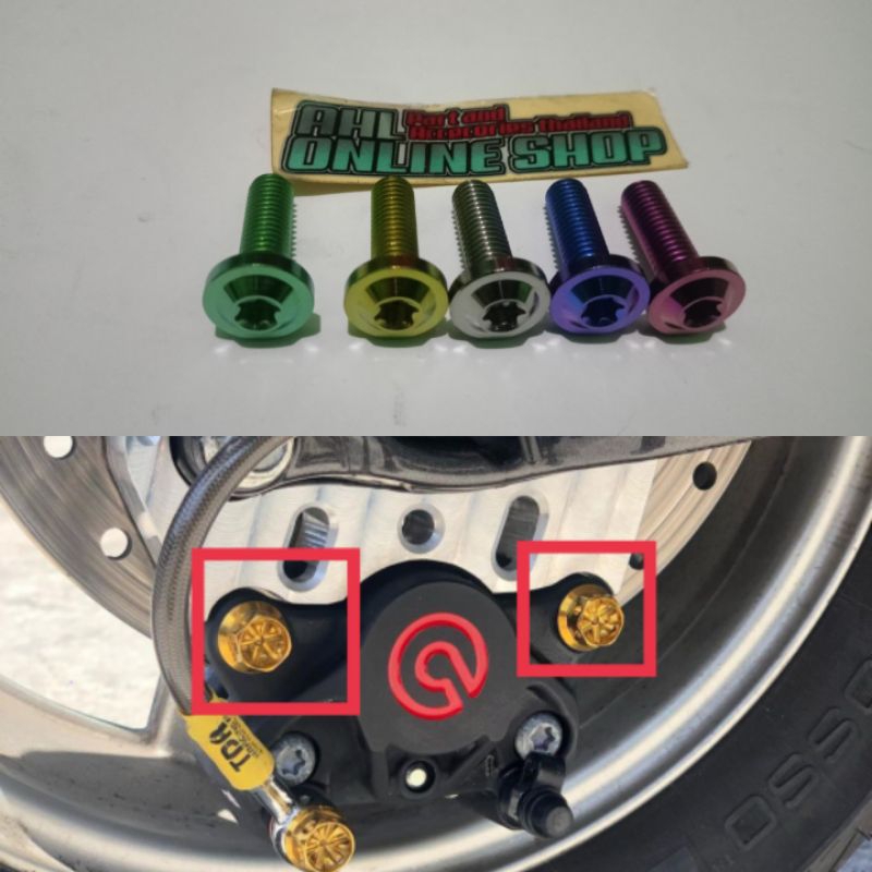 Jual baut titanium kaliper 2p ke breket original gr5 vietnam | Shopee Indonesia