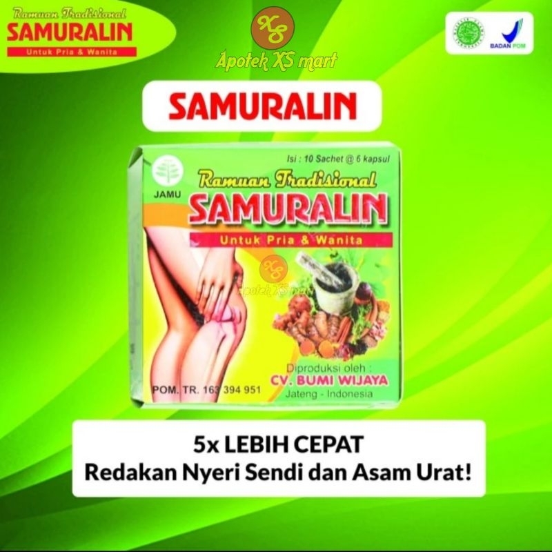 Jual Samuralin Kapsul Herbal Nyeri Sendi Asam Urat Rematik Pegal Linu