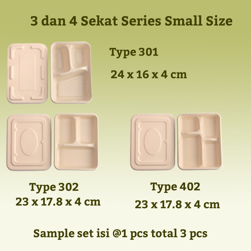 Jual Safeco Packaging Bagasse Sample Set Box Packaging Kotak Tempat ...