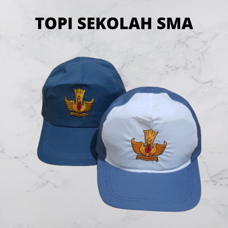 Jual topi sekolah SMA/SMK bisa pake nama/nama sekolah topi seragam ...