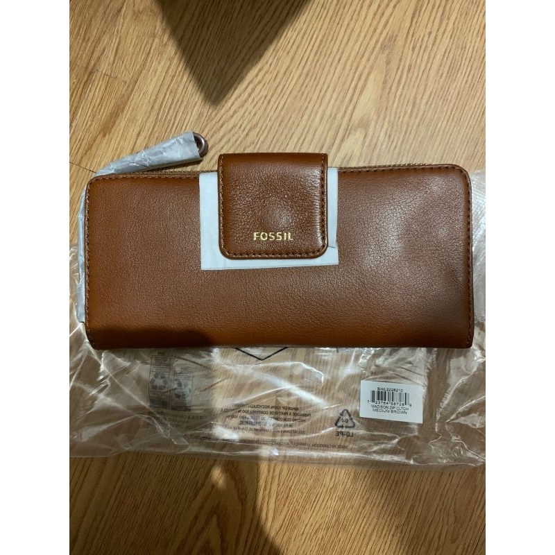 Jual dompet fossil madison zip clutch brown | Shopee Indonesia