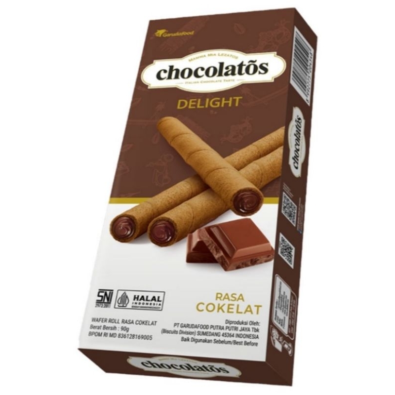 Jual Chocolatos Delight Wafer Roll Cokelat 90g | Shopee Indonesia