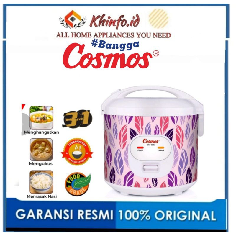 Jual Rice cooker Cosmos CRJ 323 kapasitas 1,8L/Rice cooker 3in1 anti ...
