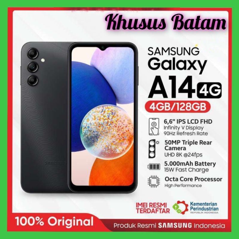 Jual samsung galaxy A14 4G ram 4gb/128gb handphone android garansi ...
