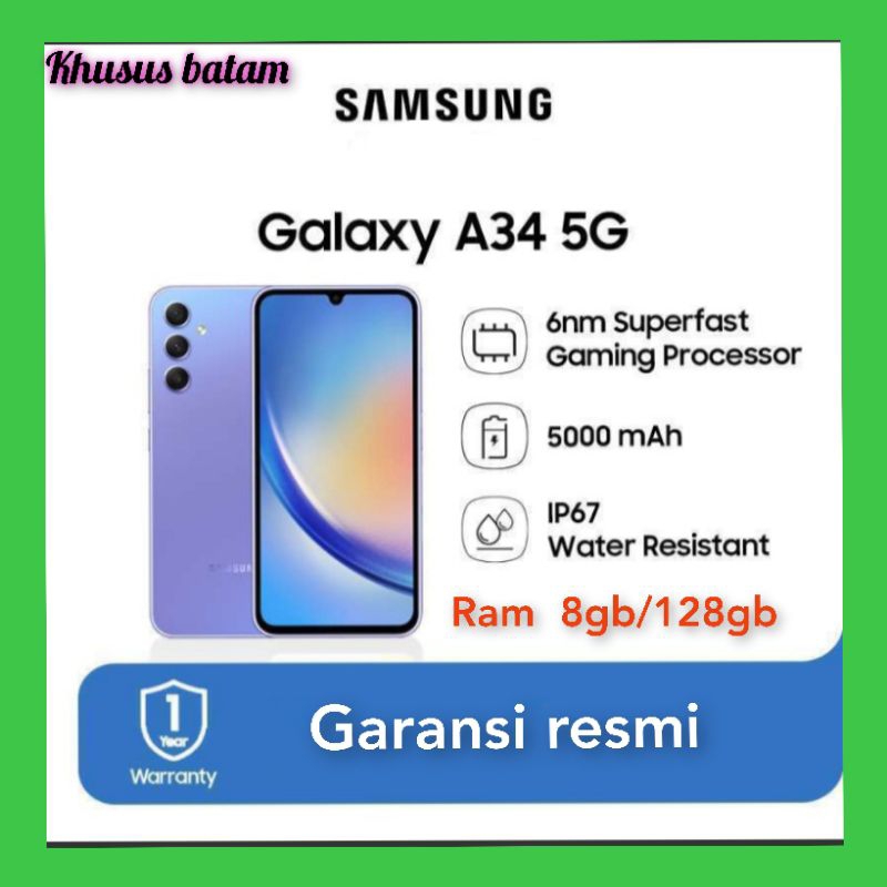 Jual samsung galaxy A34 5G Ram 8gb/128gb handphone android ( khusus ...
