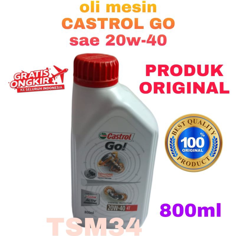 Jual oli CASTROL GO 800 ml original / oli mesin motor CASTROL GO sae ...
