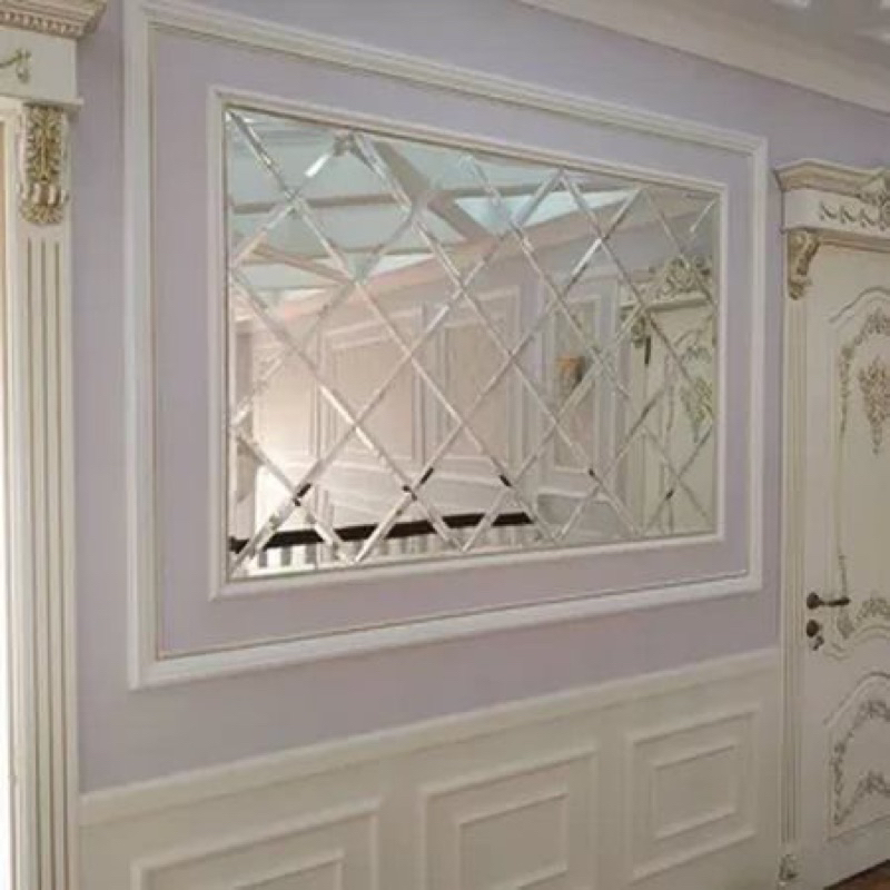Jual Paket Set Kaca Cermin Moulding BUKAN BEVEL 120CM X 85CM 120CM X ...
