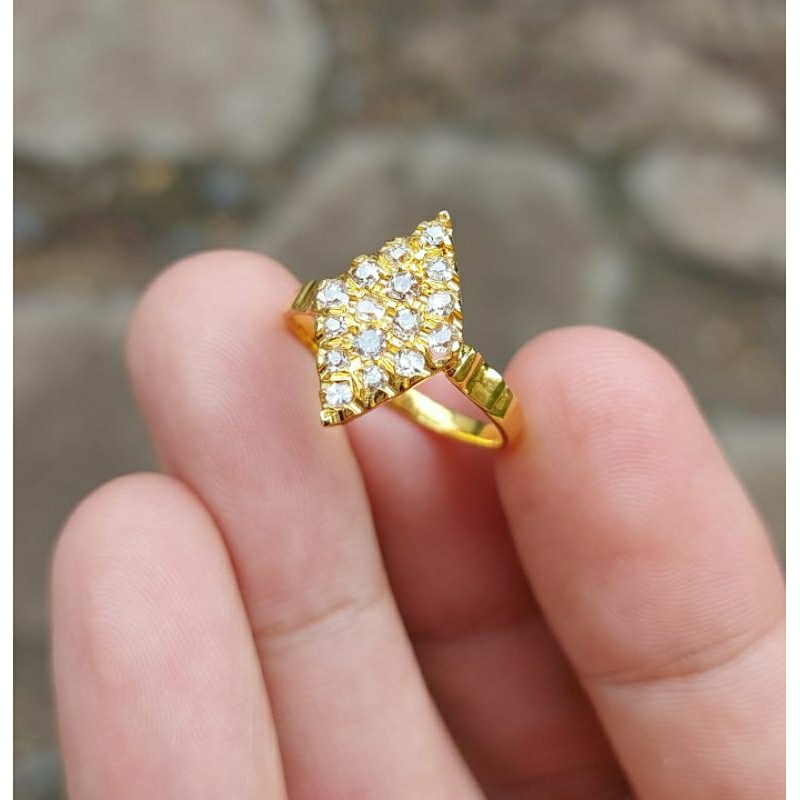 Jual Harga pengrajin...!!! cincin emas wanita berlian asli motif getas ...