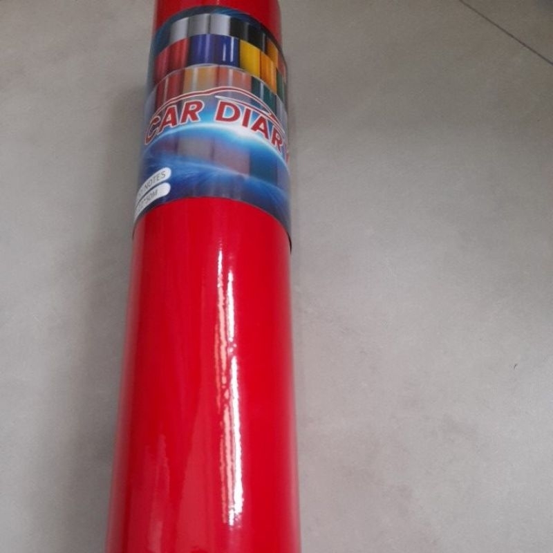 Jual stiker skotlet warna merah glosi meteran | Shopee Indonesia