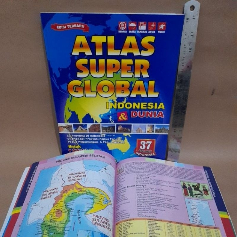 Jual Buku ATLAS Super Global Indonesia dan Dunia Ukuran Besar 22 x 32Cm ...