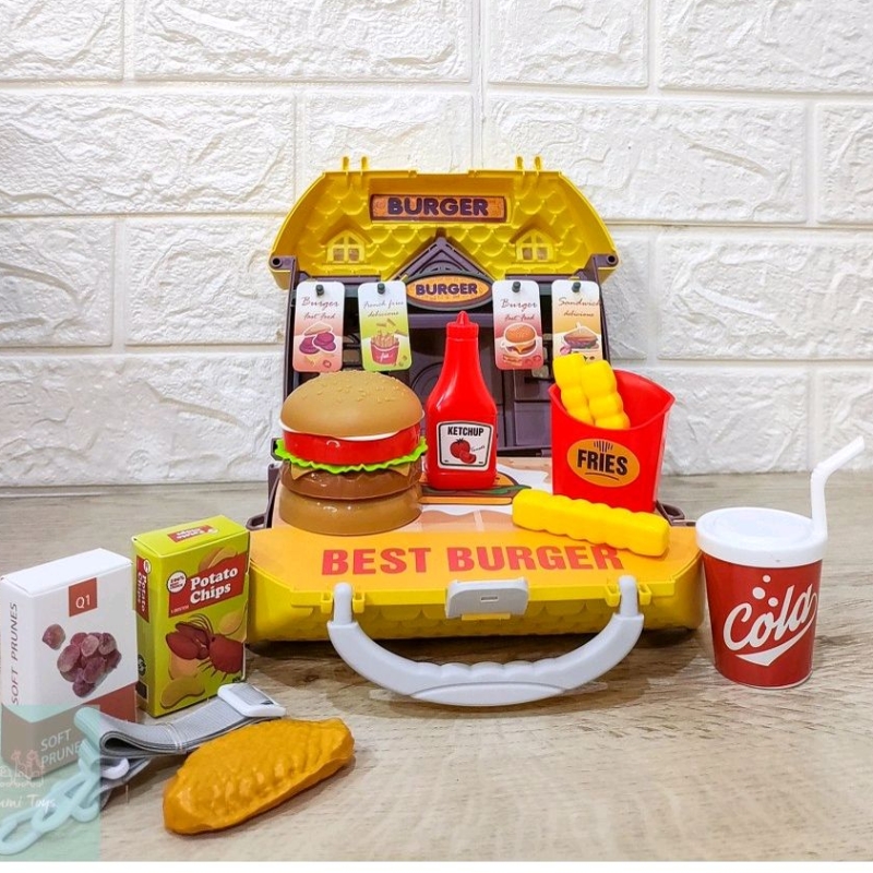 Jual Mainan Anak Burger Set Villa Playhouse Tas Fast Food Set ( 679-107 ...
