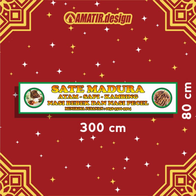 Jual BANNER SATE MADURA & NASI BEBEK (80 x 300 cm) | Shopee Indonesia