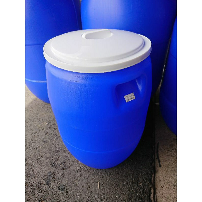 Jual Tong Air Biru 60L + tutup Drum tempat penampungan air 60 Liter ...