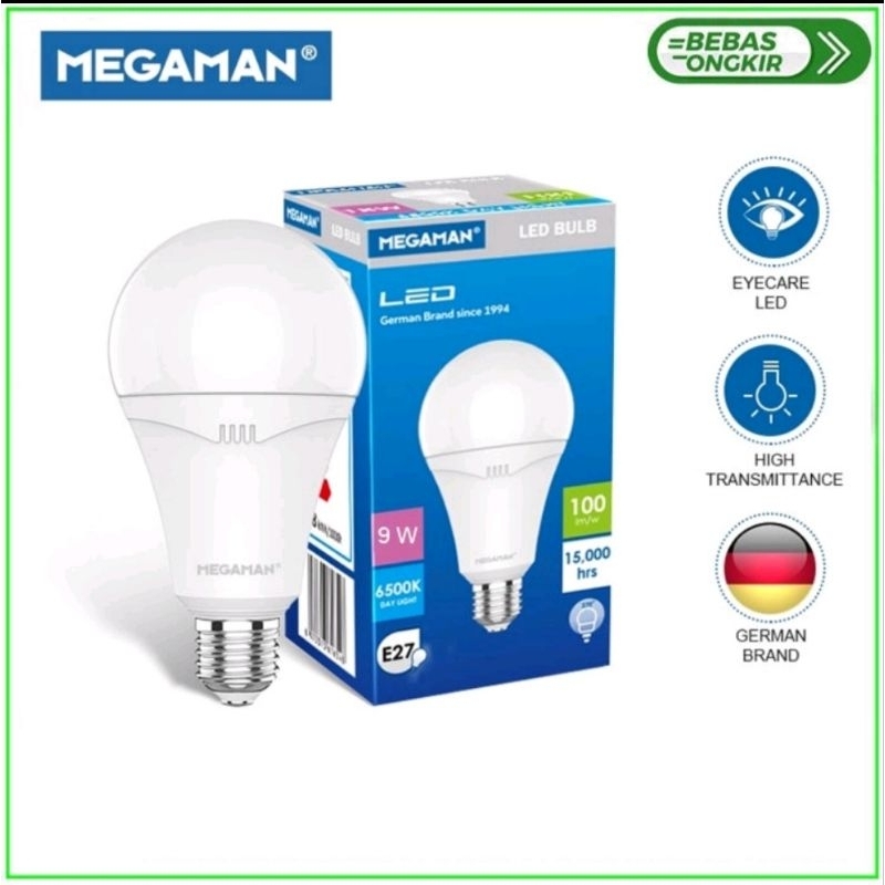 Jual Lampu Bohlam LED 9 WATT MEGAMAN Bulb Lamp 6500K Daylight | Shopee Indonesia