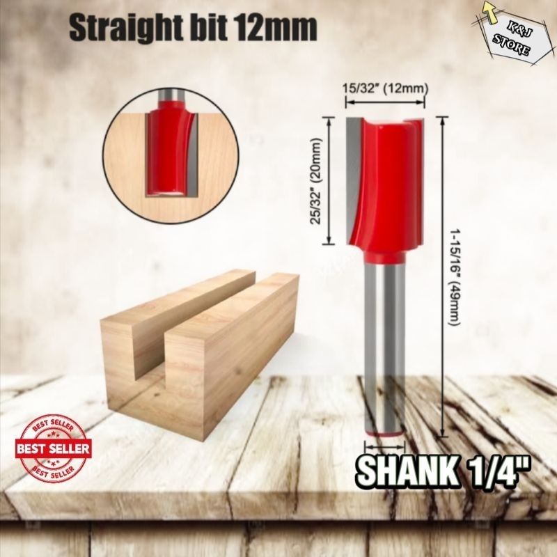 Jual Mata profil kayu lurus Straight Bit 6mm/12mm/16mm Mesin profil ...