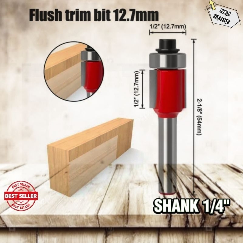 Jual Mata Profil Lurus Router Bit Flush Trim Straight Bits Top Bearing ...