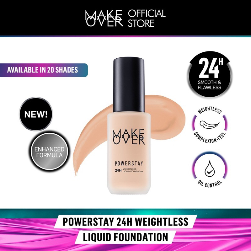 Jual MAKE OVER POWERSTAY 24H WEIGHTLESS LIQUID FOUNDATION 40ML - MATTE ...