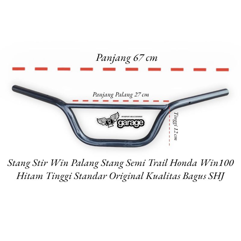 Jual Stang win Stir Palang win100 Honda win 100 Semi trail Hitam tinggi ...