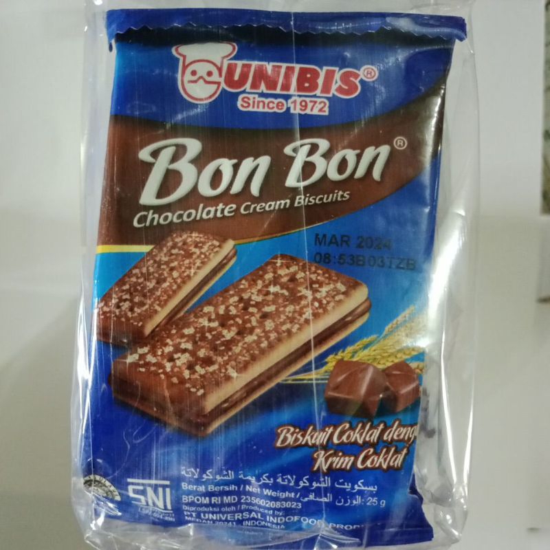 Jual Unibis Bon Bon Biskuit Coklat@25gr 10 sachet | Shopee Indonesia