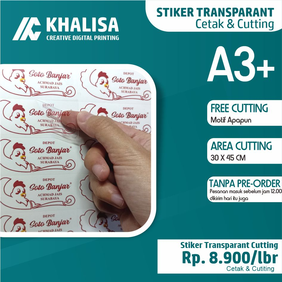 Jual Stiker Transparant A3 Cetak Stiker Transparant A3+ | Shopee Indonesia